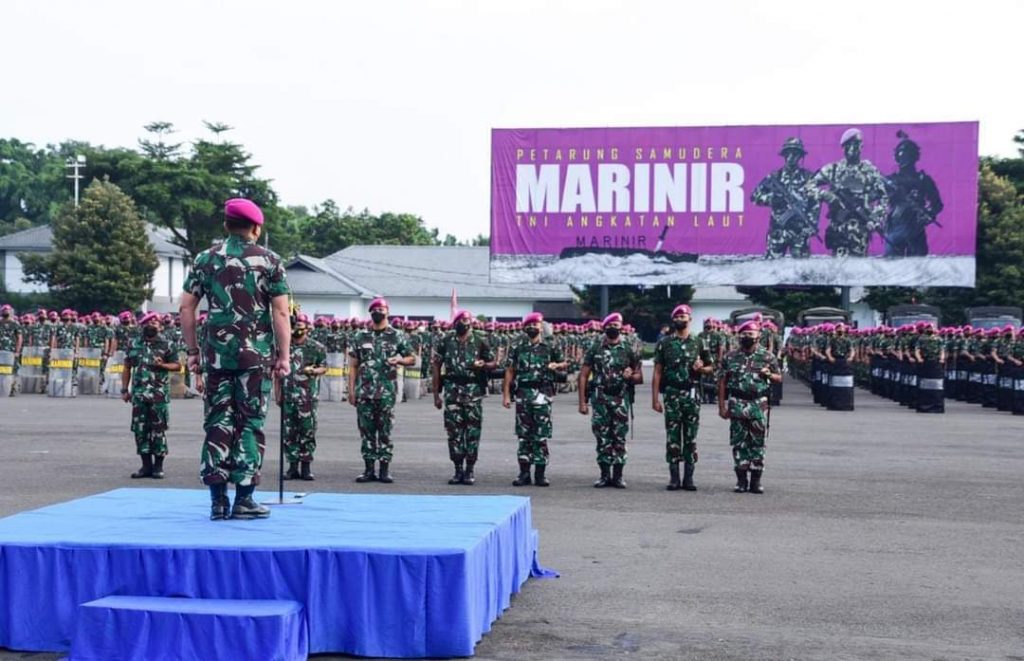 Pasmar 1 Gelar Apel Pasukan Pengamanan Aksi Unjuk Rasa 11 April 2022